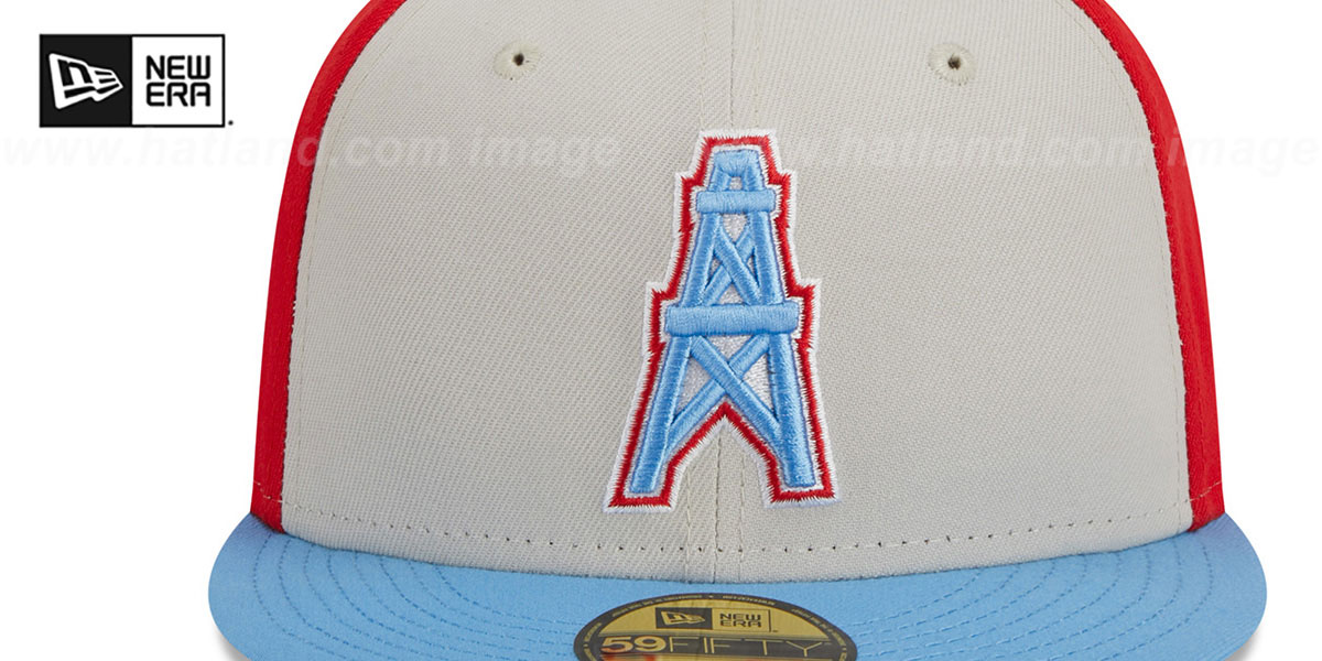 Houston Oilers HISTORIC SIDELINE PINWHEEL Fitted Hat