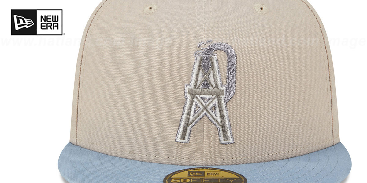 Houston Oilers NFL CITY ORIGINALS Beige-Powder Fitted Hat