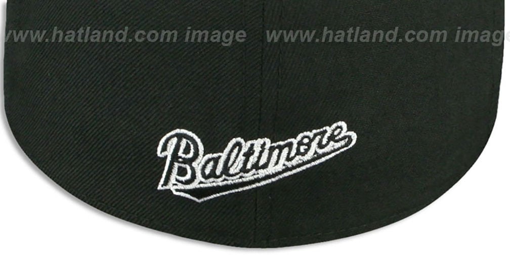 Baltimore Orioles BALTIMORE SCRIPT Black-White Fitted Hat