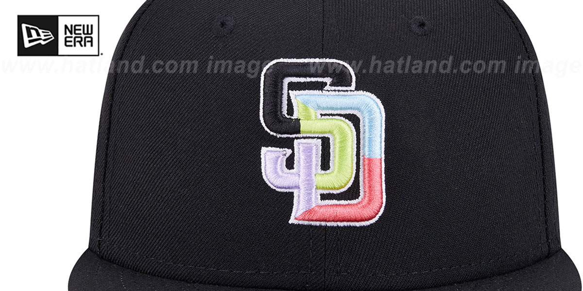San Diego Padres COLOR PACK SIDE-PATCH Black Fitted Hat