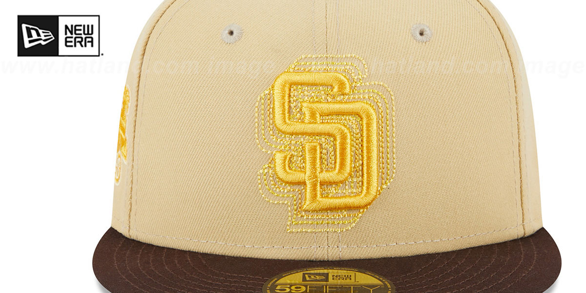 San Diego Padres ILLUSION SIDE-PATCH Gold-Brown Fitted Hat