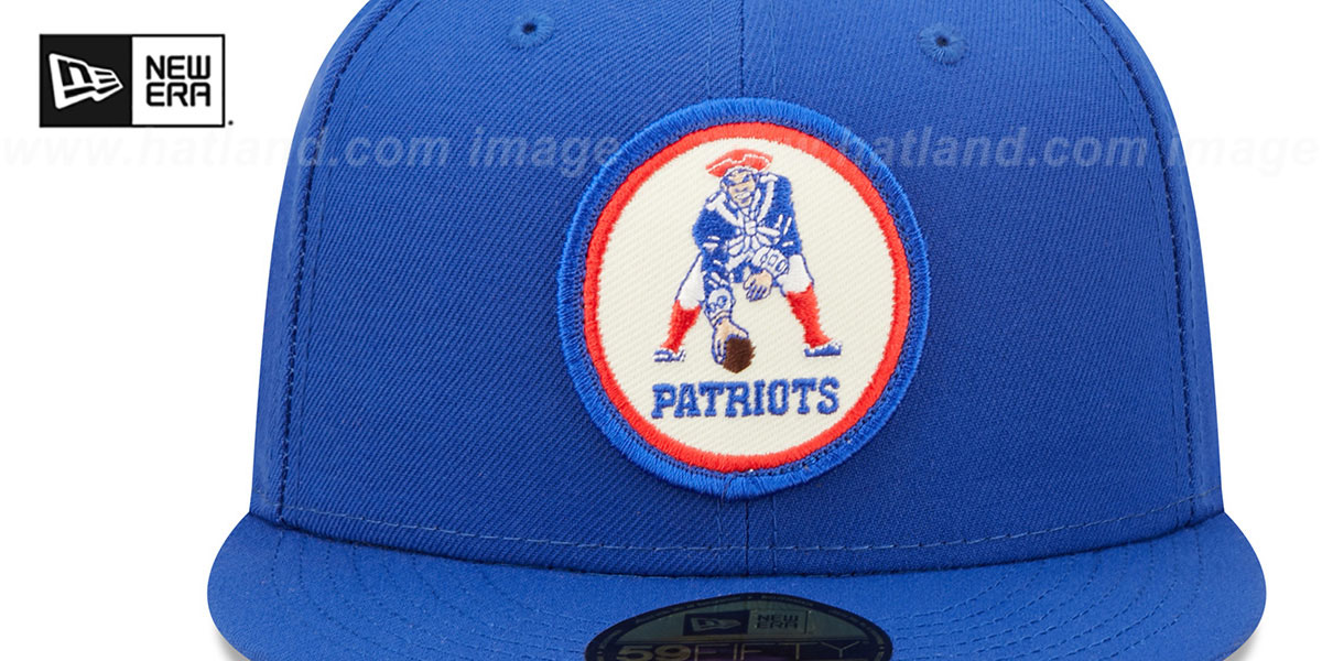 New England Patriots 2022 NFL THROWBACK SIDELINE Royal Fitted Hat