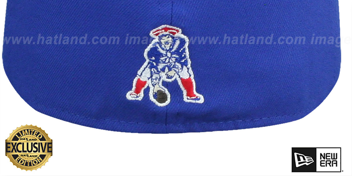 New England Patriots THROWBACK NFL LIGATURE Royal Fitted Hat