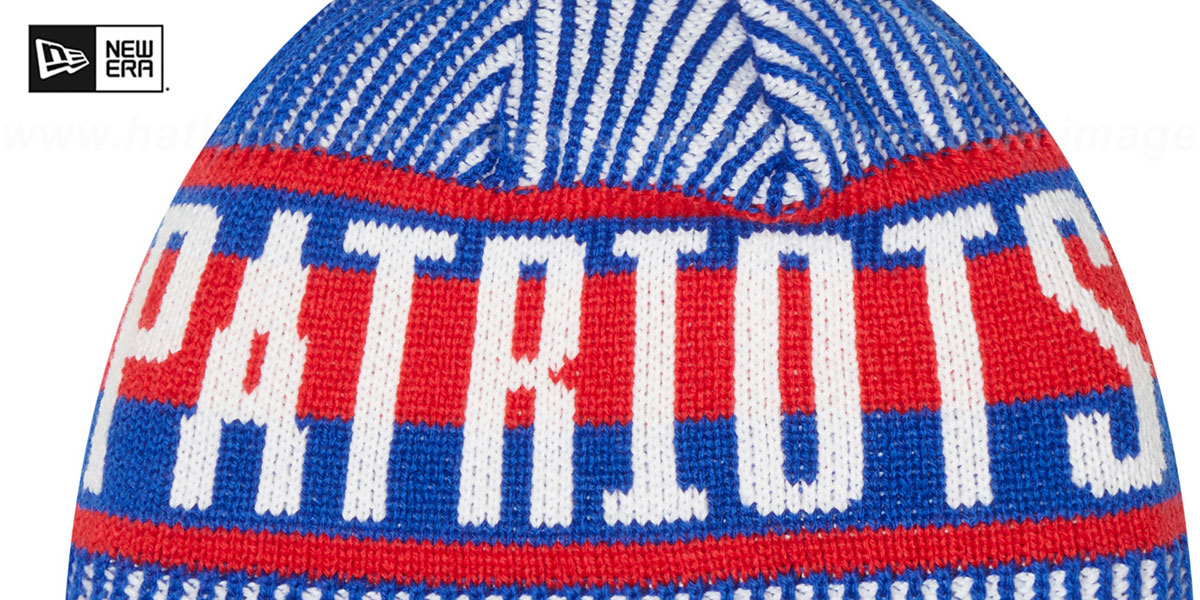 New England Patriots THROWBACK STRIPED Knit Beanie Hat