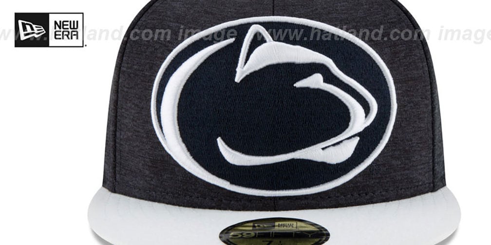 Penn State HEATHER-HUGE 2 Navy-White Fitted Hat by New Era