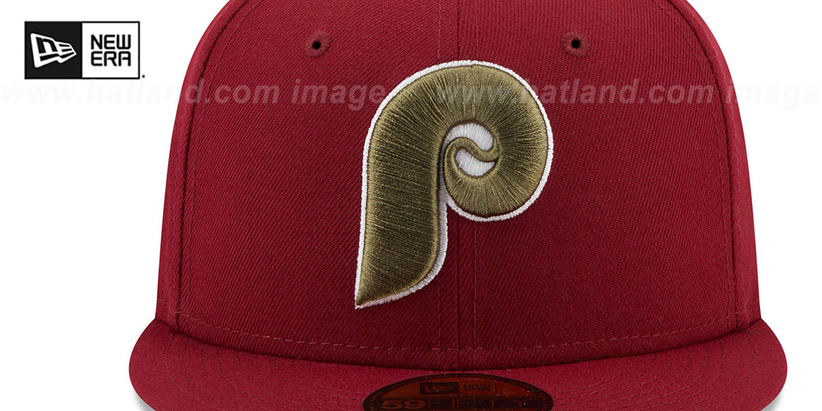 Philadelphia Phillies BOTANICAL SIDE-PATCH Burgundy Fitted Hat