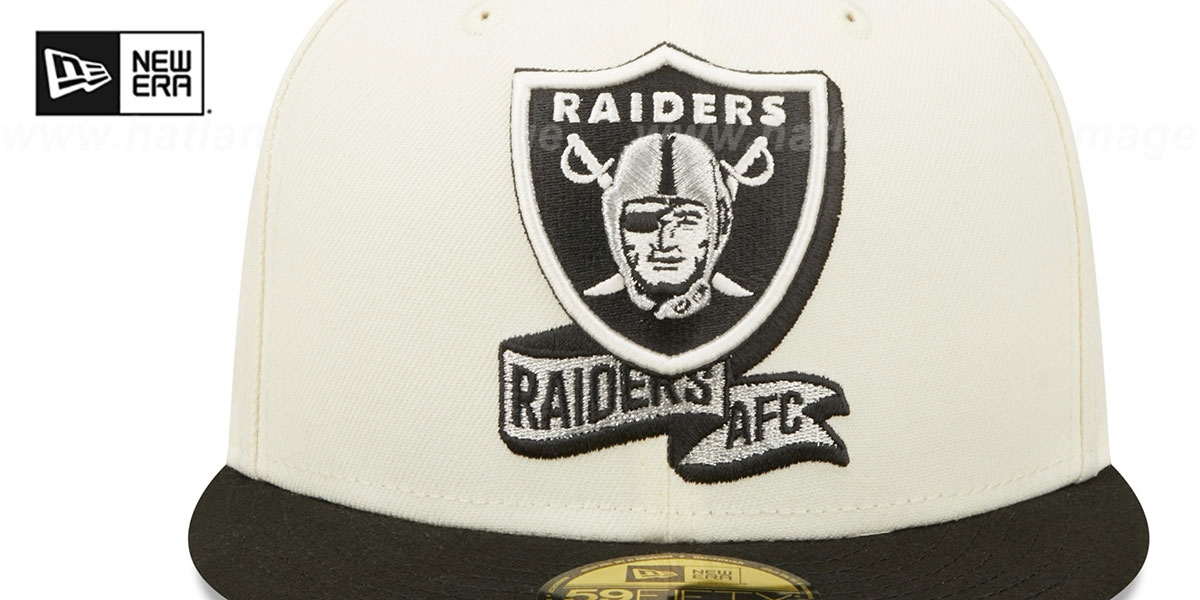 Las Vegas Raiders 2022 NFL SIDELINE Cream-Black Fitted Hat