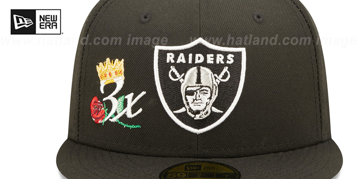 Las Vegas Raiders CROWN CHAMPS Black Fitted Hat by New Era