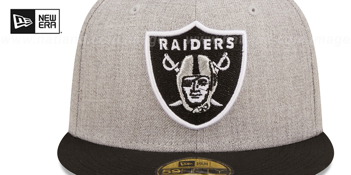 Las Vegas Raiders EST HEATHER SIDE-PATCH Grey-Black Fitted Hat