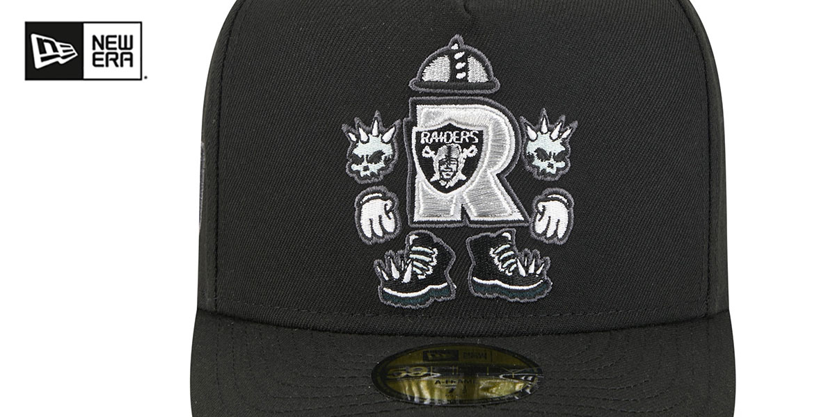 Las Vegas Raiders NFL CARTOON A-FRAME Black Fitted Hat