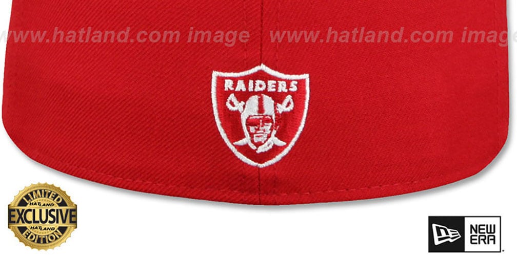 Oakland Raiders NFL TEAM-SCRIPT Red-Red Fitted Hat