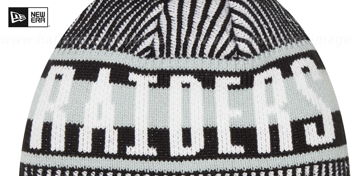 Las Vegas Raiders STRIPED Knit Beanie Hat by New Era