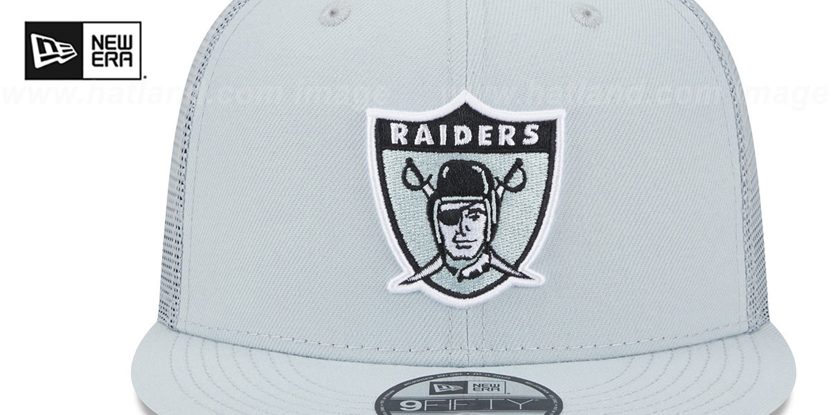 Oakland Raiders THROWBACK TEAM-BASIC TRUCKER SNAPBACK Grey Hat