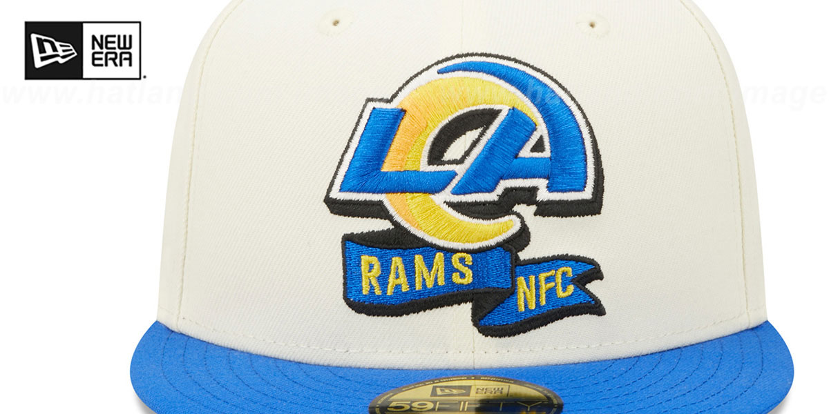 Los Angeles Rams 2022 NFL SIDELINE Cream-Royal Fitted Hat