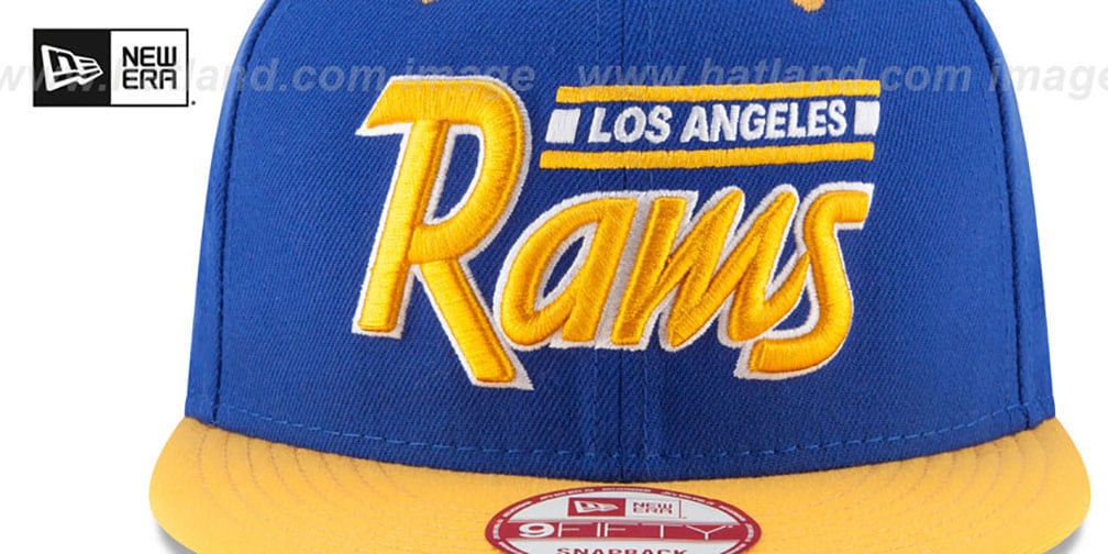 Los Angeles Rams 2T RETRO-SCRIPT SNAPBACK Royal-Gold Hat