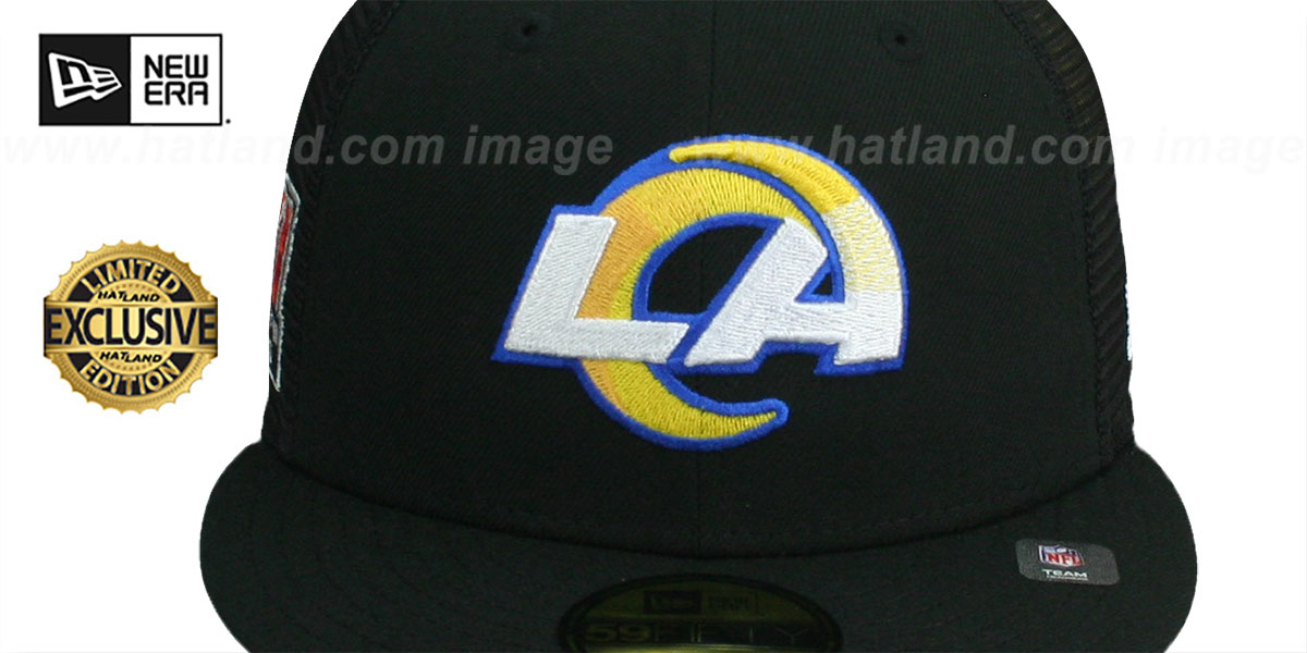 Los Angeles Rams SB LVI CHAMPS MESH-BACK SIDE-PATCH Black-Black F