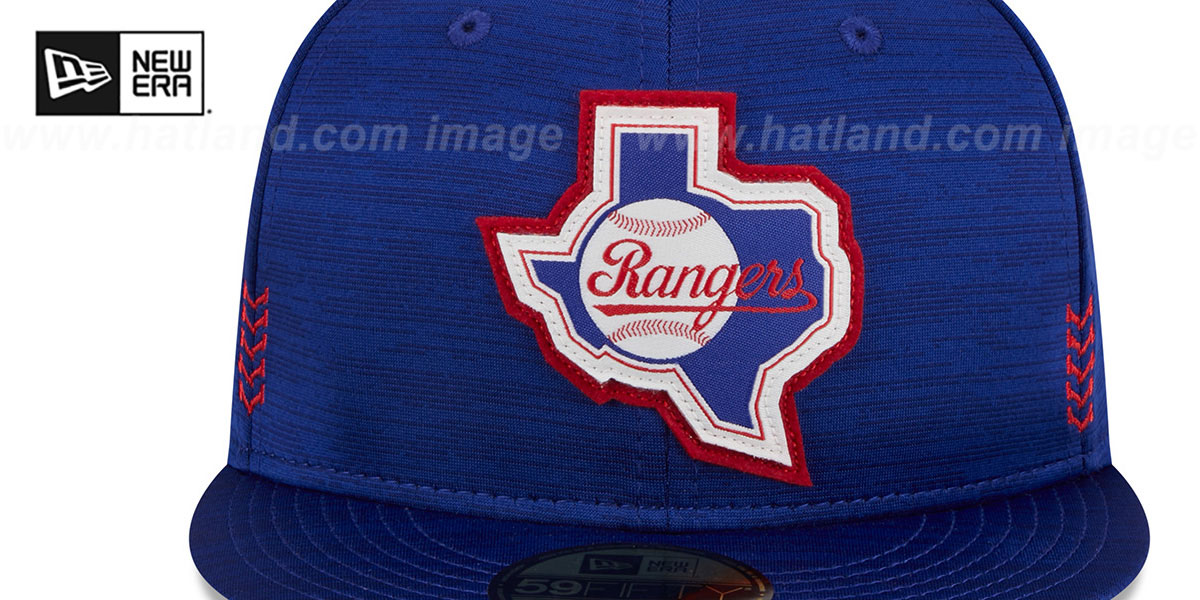 Texas Rangers 2024 ONFIELD CLUBHOUSE Heather Royal Fitted Hat
