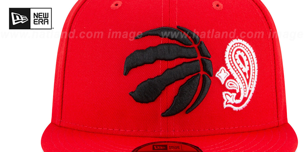 Toronto Raptors PAISLEY QUILT BOTTOM Red Fitted Hat