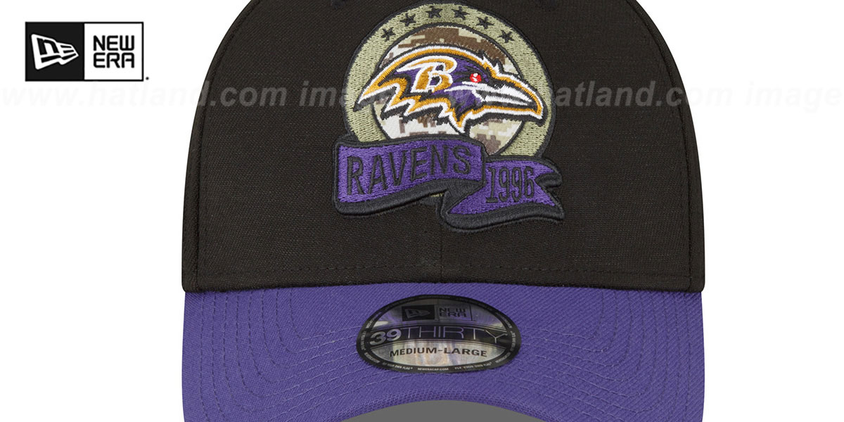 Baltimore Ravens 2022 SALUTE-TO-SERVICE FLEX Black-Purple Hat