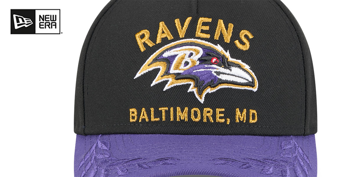 Baltimore Ravens 2025 NFL DRAFT ONSTAGE M-CROWN SNAPBACK Black-Pu