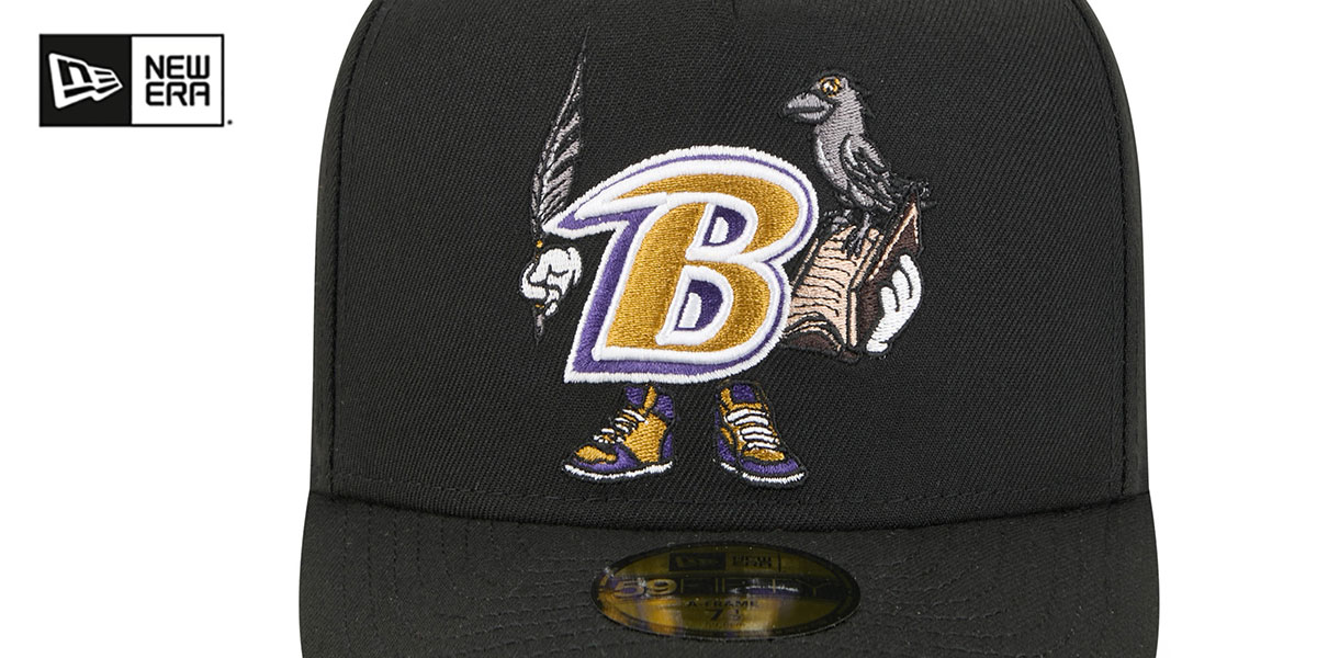 Baltimore Ravens NFL CARTOON A-FRAME Black Fitted Hat