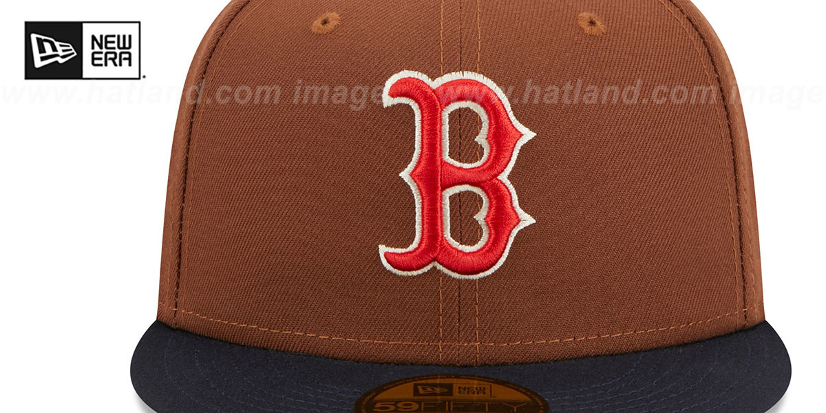 Boston Red Sox HARVEST SIDE-PATCH Brown-Navy Fitted Hat