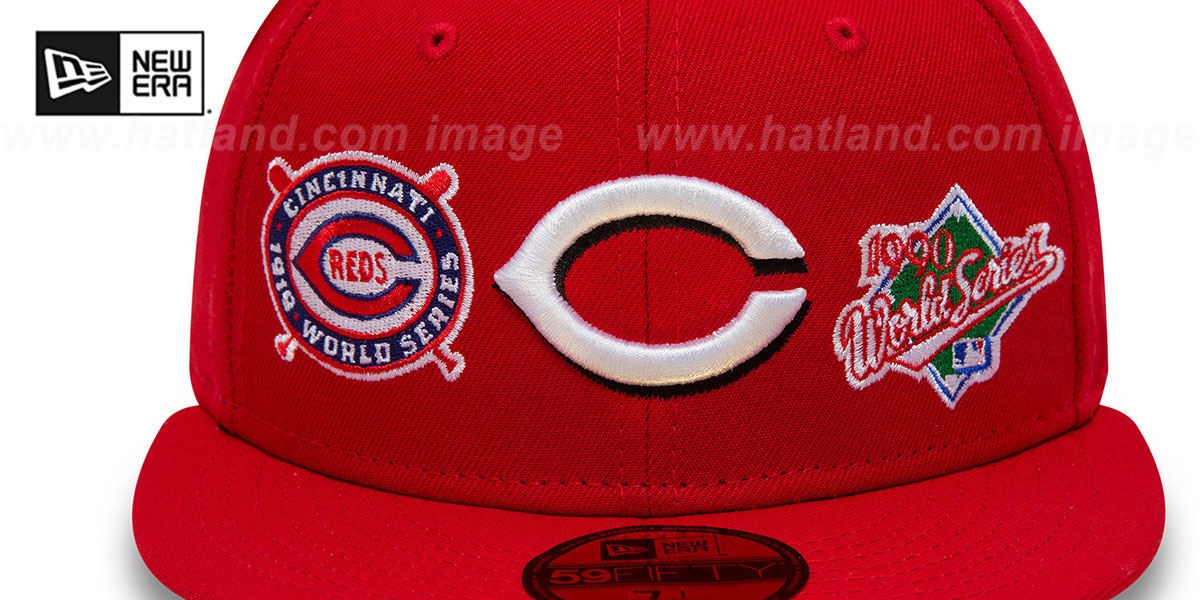 Cincinnati Reds HISTORIC CHAMPIONS Red Fitted Hat by New Era