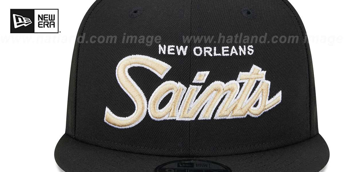 New Orleans Saints TEAM-SCRIPT SNAPBACK Black Hat by New Era