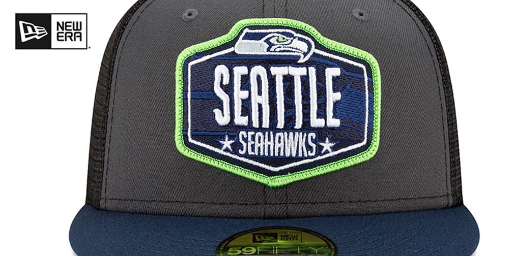 Seattle Seahawks 2021 NFL TRUCKER DRAFT Fitted Hat