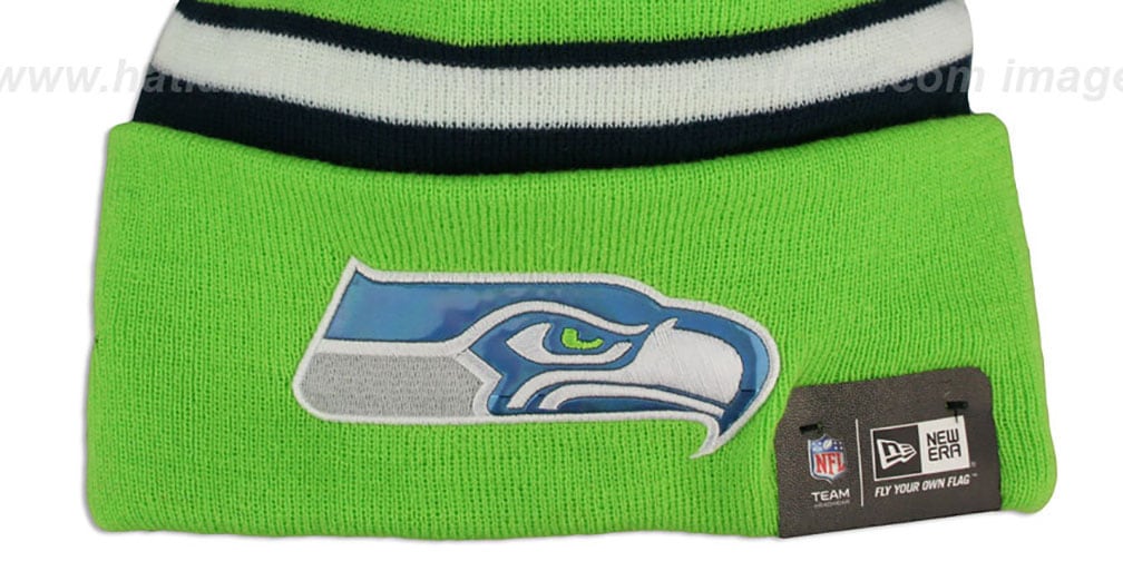 Seattle Seahawks BIG-SCREEN Knit Beanie Hat by New Era