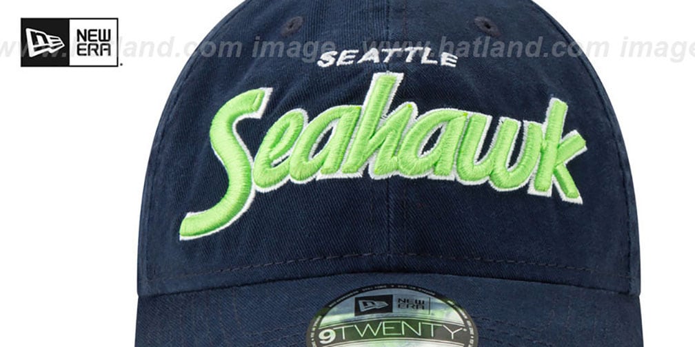 Seattle Seahawks RETRO-SCRIPT SNAPBACK Navy Hat by New Era