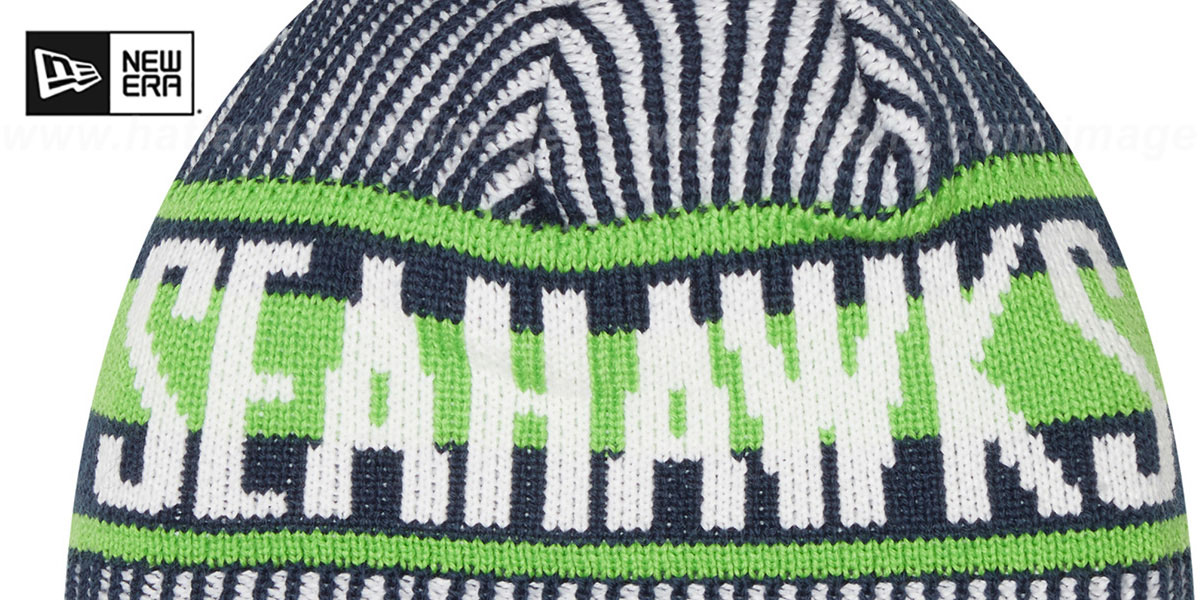 Seattle Seahawks STRIPED Knit Beanie Hat by New Era