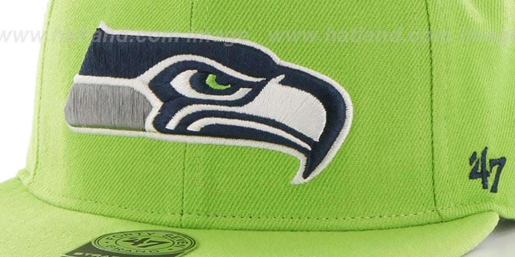 Seattle Seahawks SUPER-SHOT STRAPBACK Lime Hat
