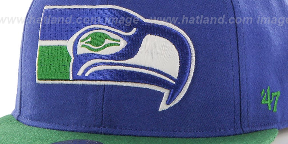 Seattle Seahawks THROWBACK SUPER-SHOT STRAPBACK Royal-Green Hat