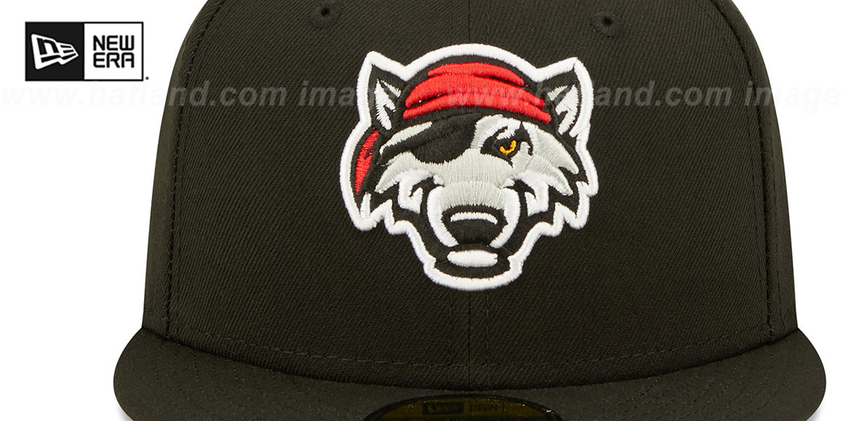 Erie SeaWolves MILB ONFIELD HOME Black Fitted Hat by New Era
