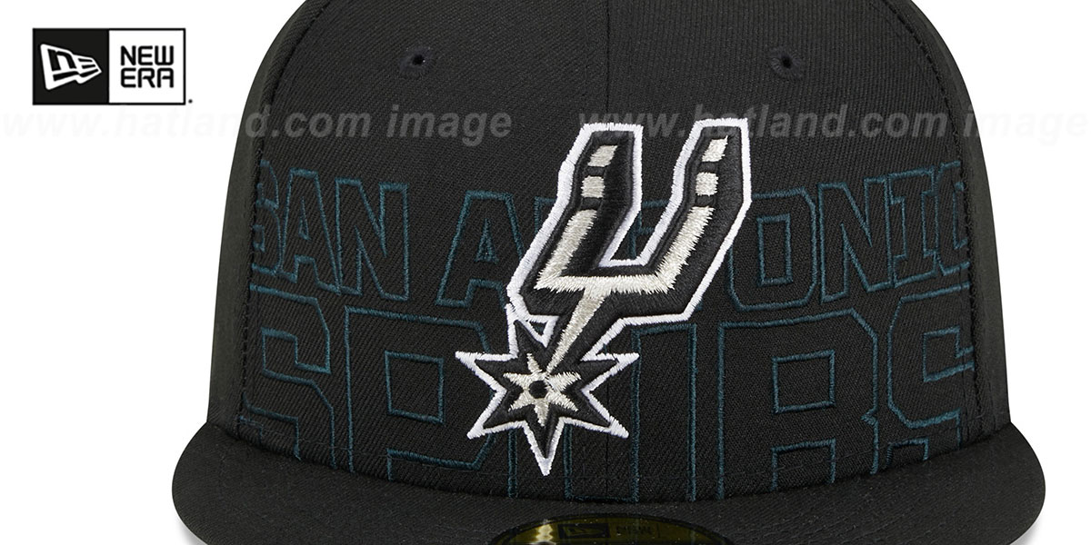 San Antonio Spurs 2023 NBA DRAFT Black Fitted Hat by New Era