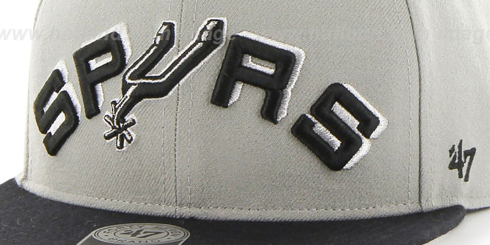 San Antonio Spurs SCRIPT-SIDE SNAPBACK Grey-Black Hat