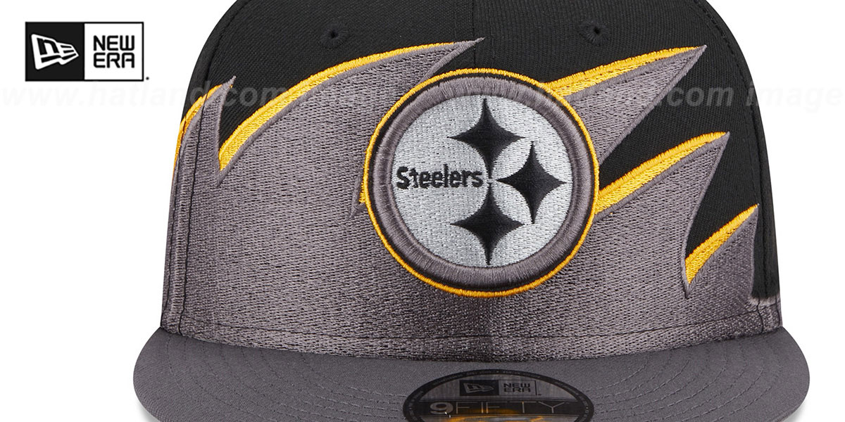 Pittsburgh Steelers NFL TIDAL WAVE SNAPBACK Black-Charcoal Hat