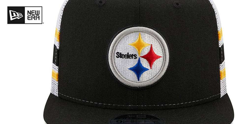 Pittsburgh Steelers SIDE-STRIPE TRUCKER SNAPBACK Black Hat