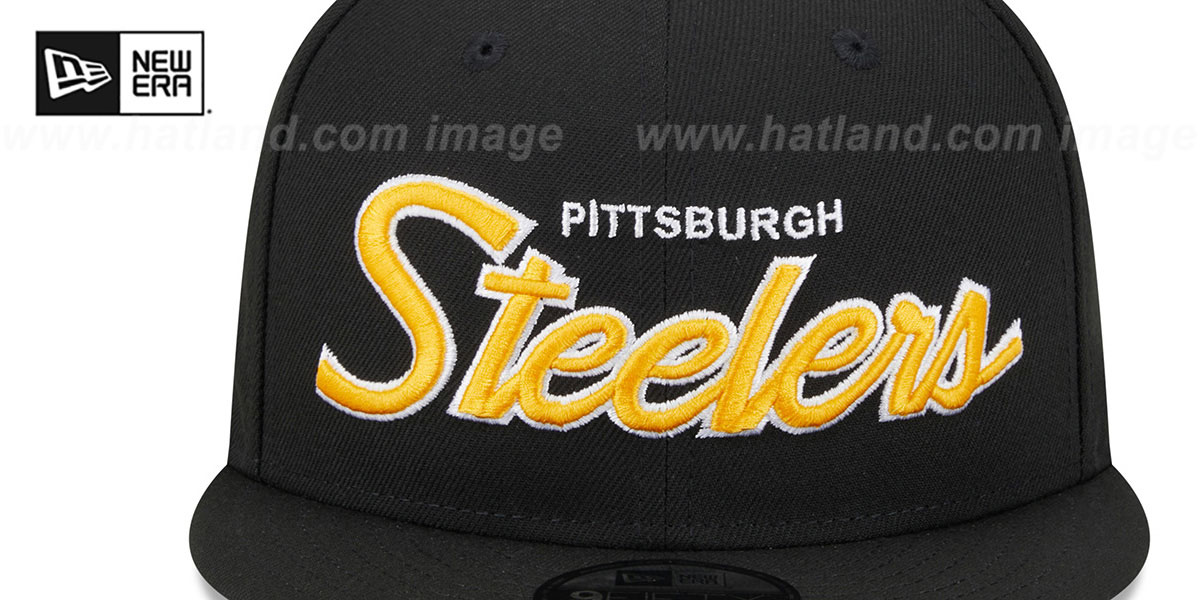Pittsburgh Steelers TEAM-SCRIPT SNAPBACK Black Hat