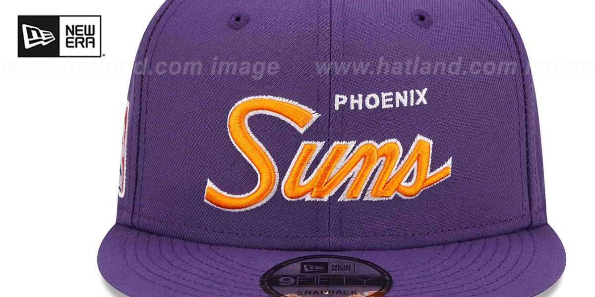 Phoenix Suns SCRIPT-UP SNAPBACK Purple Hat by New Era