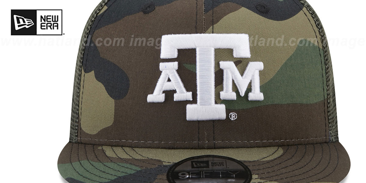 Texas A and M ARMY CAMO TRUCKER Hat by New Era