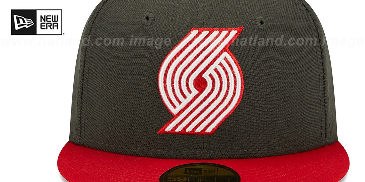 Portland Trail Blazers 2T COLOR PACK Charcoal-Red Fitted Hat
