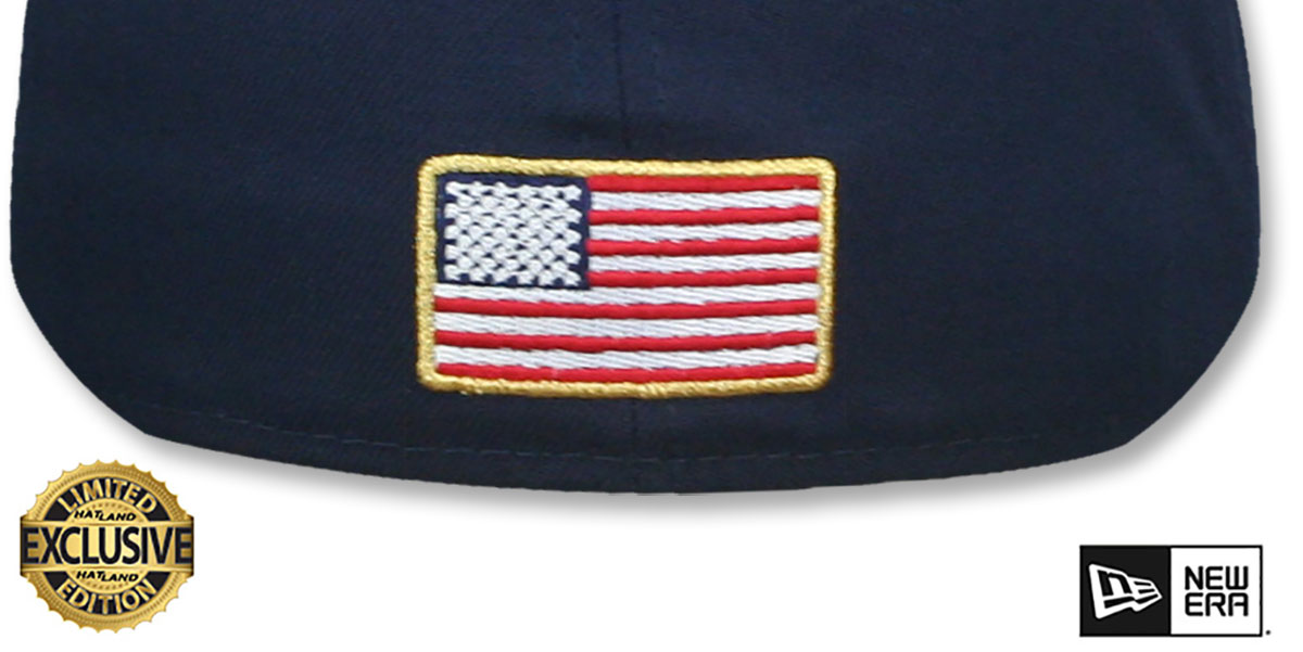 American United States FLAG BURST Navy-Red Fitted Hat