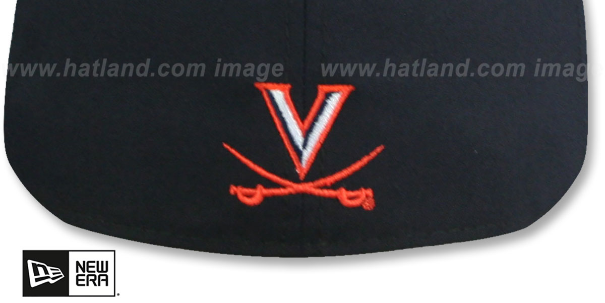 Virginia NCAA TEAM-SCRIPT Navy Fitted Hat by New Era
