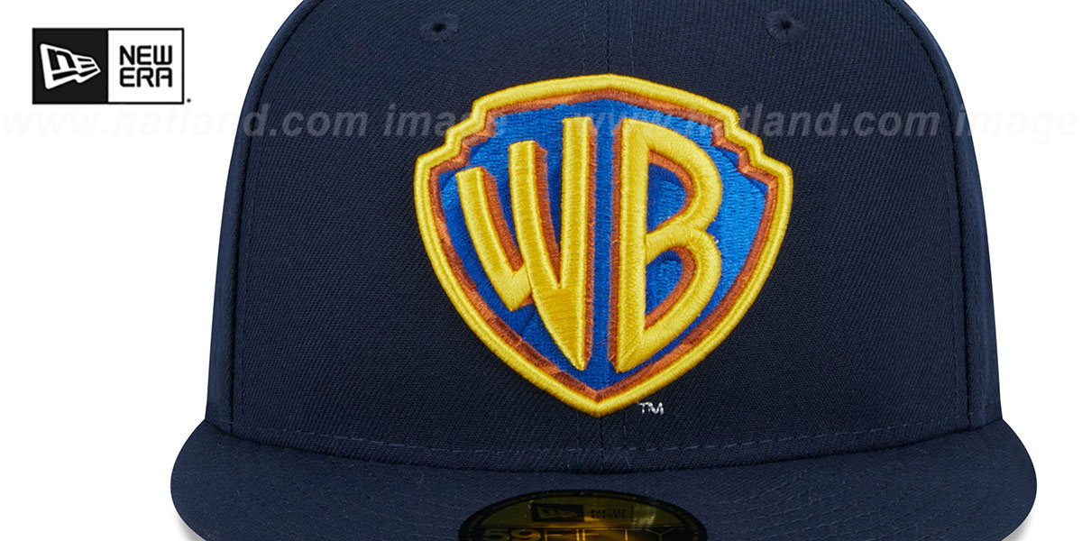 Warner Brothers 100TH RETRO SHIELD Navy Fitted Hat