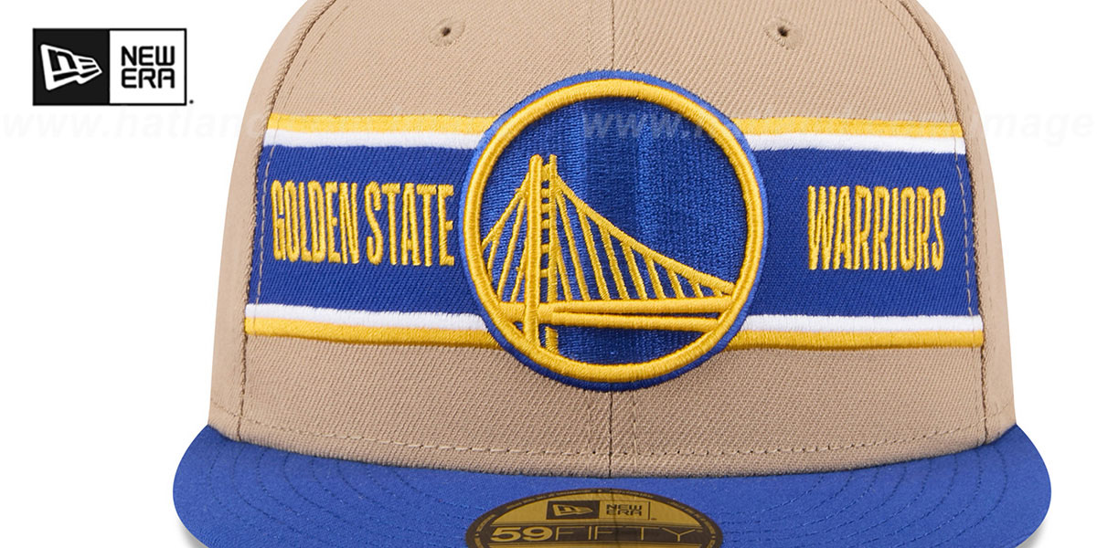 Golden State Warriors 2024 NBA DRAFT Camel-Royal Fitted Hat