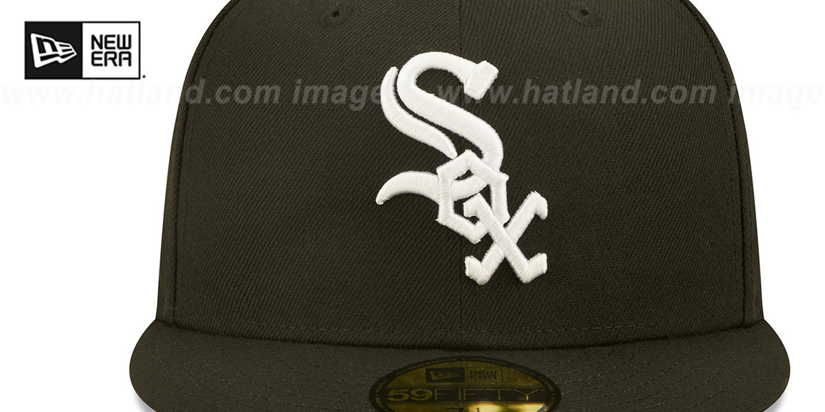 Chicago White Sox BANNER SIDE-PATCH Black Fitted Hat