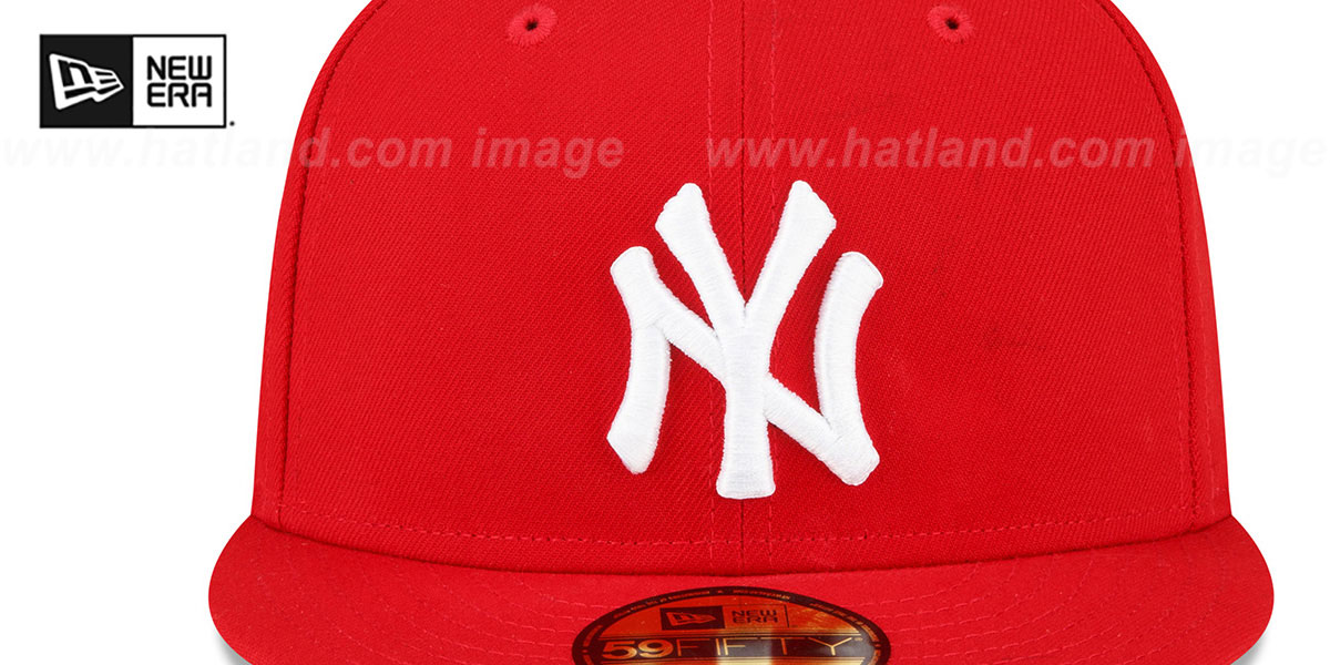 New York Yankees 2000 SS SIDE-PATCH UP Red-White Fitted Hat