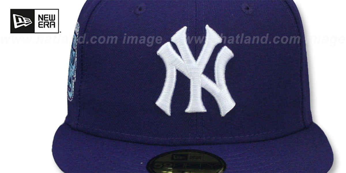New York Yankees 75TH WORLD SERIES SKY-BOTTOM Purple Fitted Hat